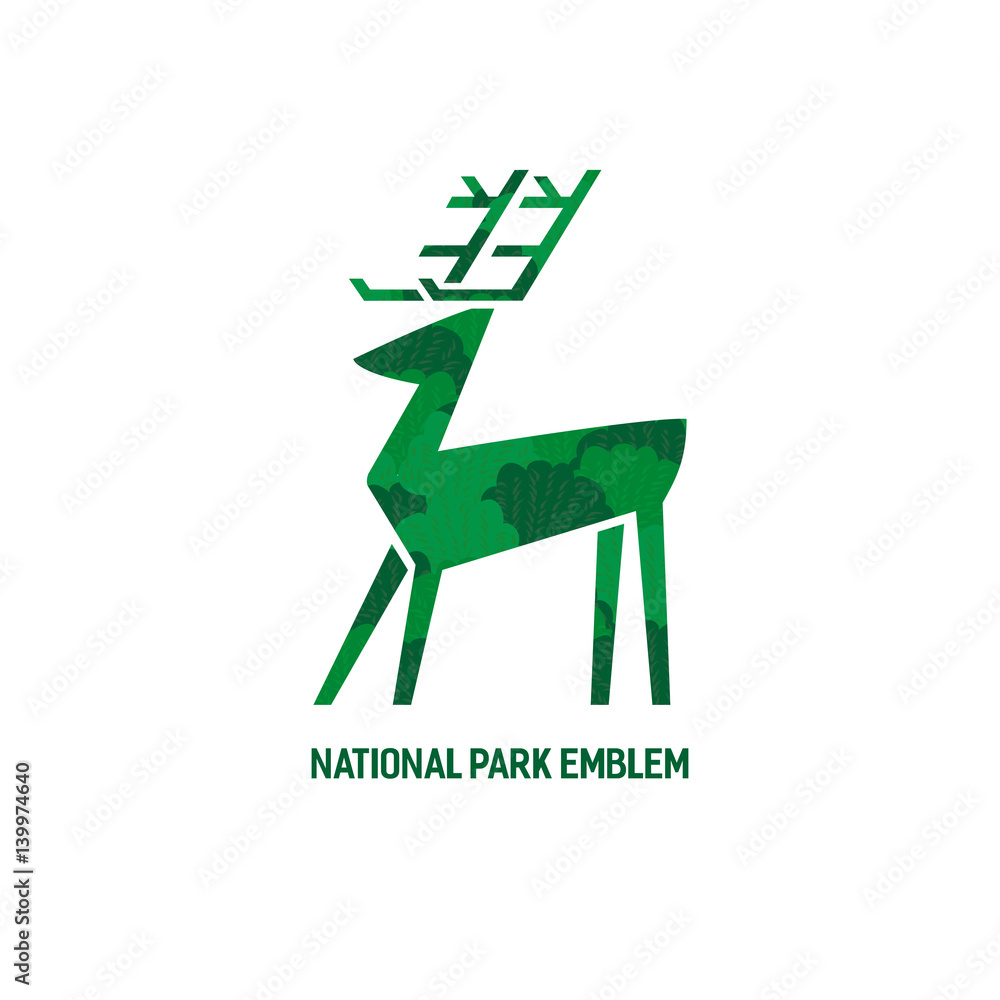 Animal based logo. Wild deer sign. Hand drawn design for national ...