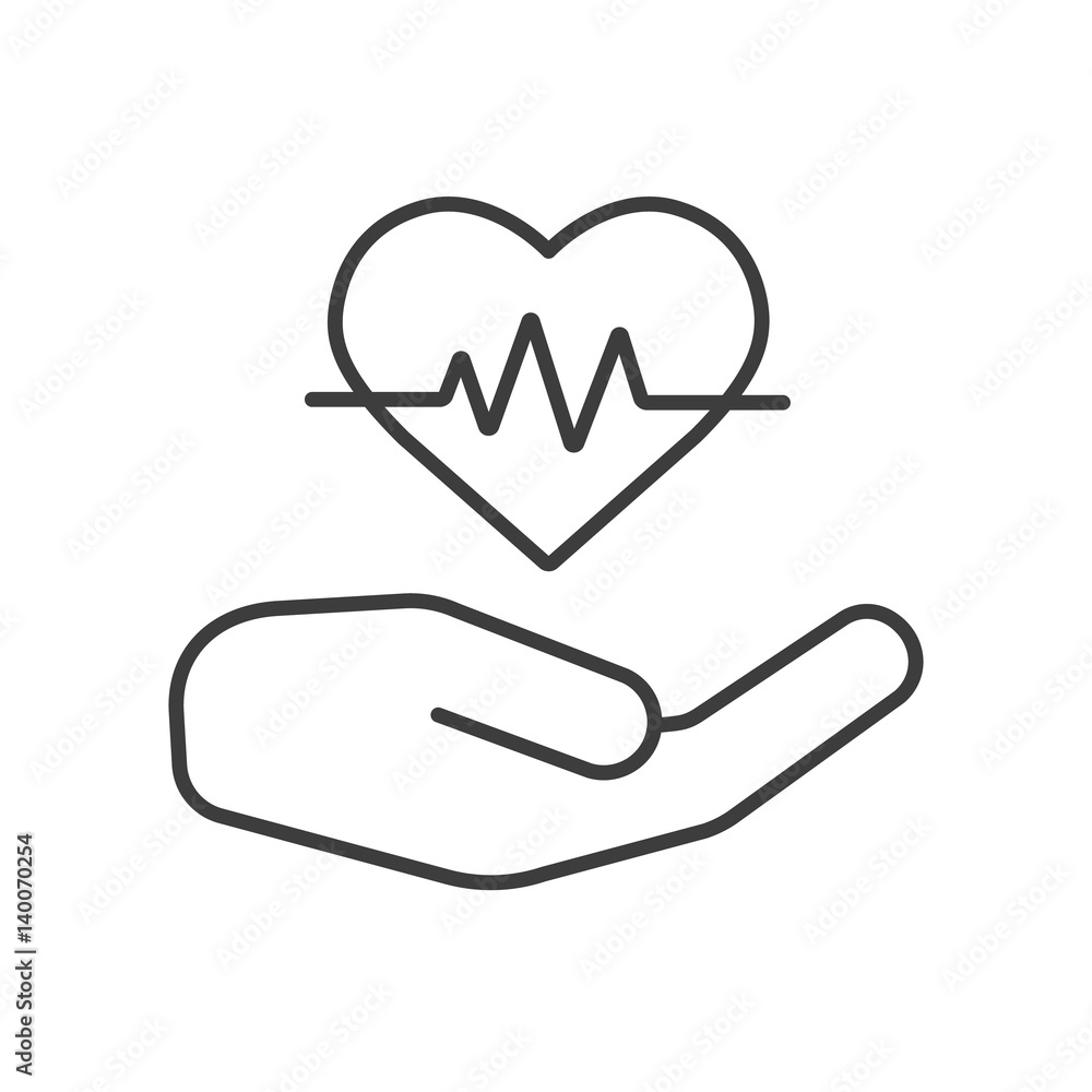 Heart care linear icon Stock Vector | Adobe Stock