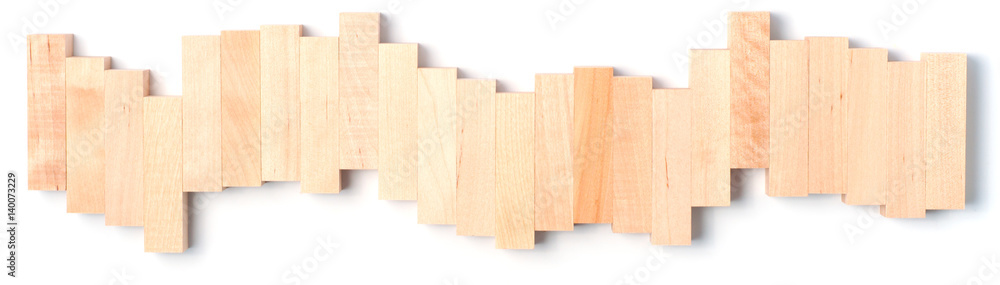 Chart of wooden blocks on a white background Stock Photo | Adobe Stock