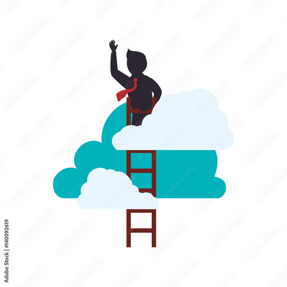 Stock-Vektorgrafik „Businessman climbing to success icon vector ...