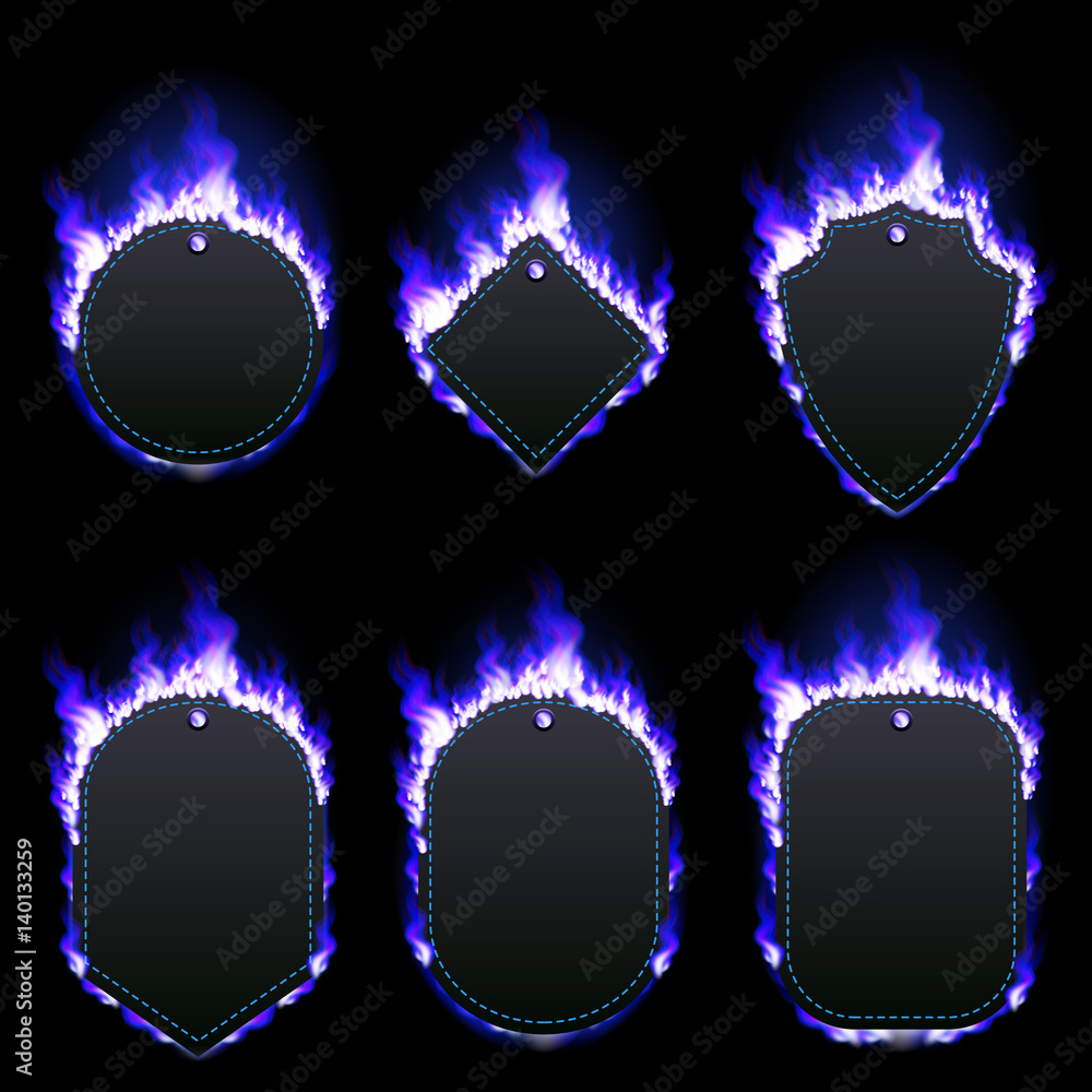 Image vectorielle Stock Set of six frames of different shapes with text ...