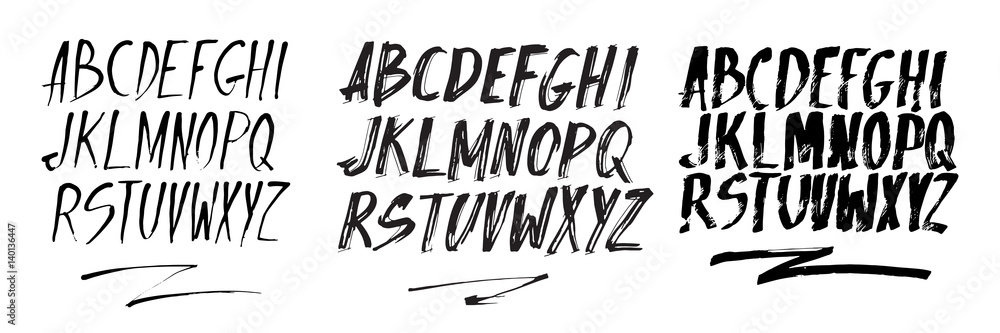 Graphic Font for your design. Hand drawn calligraphy lettering alphabet ...