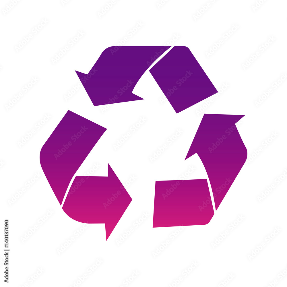 Stock-Vektorgrafik „purple recycle sign icon, vector illustraction ...
