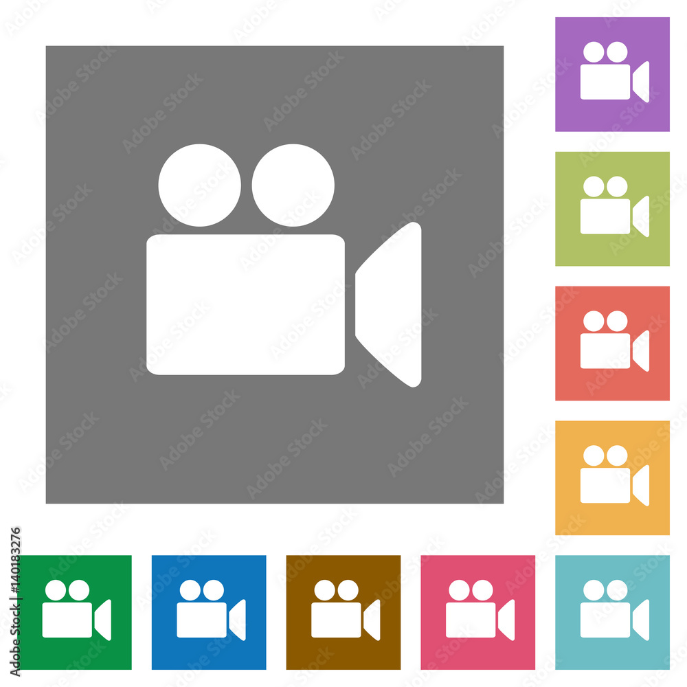 Video camera square flat icons Stock Vector | Adobe Stock