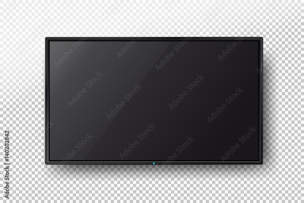 TV, modern blank screen lcd, led. Vector illustration. Isolated on ...