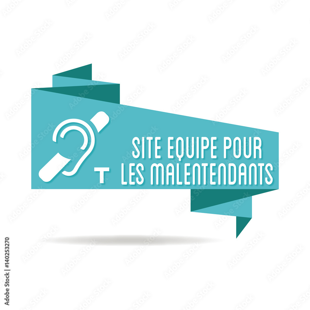 Logo site équipé pour personnes malentendantes. Stock Vector | Adobe Stock