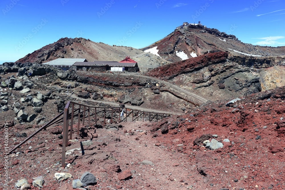 Stockfotot Terrain on climbing route on Mount Fuji, a symmetrical ...