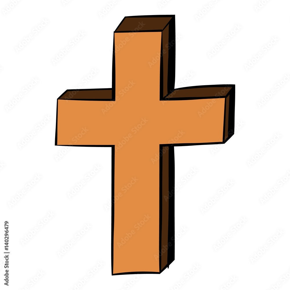Christian cross icon cartoon Stock Vector | Adobe Stock