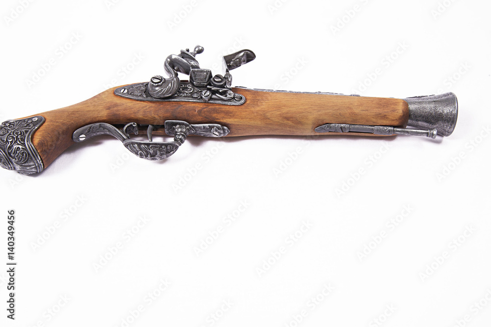 Old gun on white background Stock Photo | Adobe Stock
