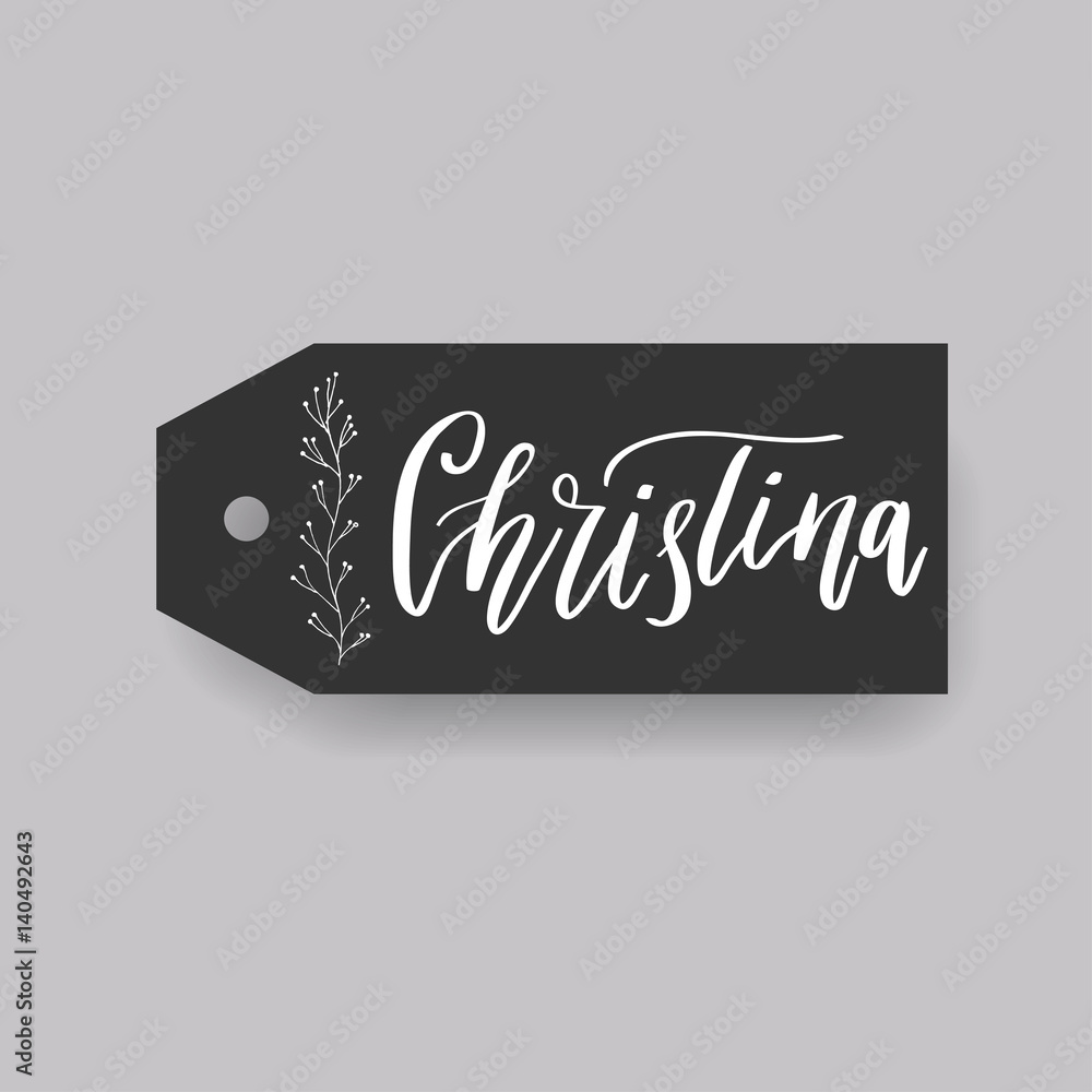 Common female first name Doris on a tag. Hand drawn calligraphy ...