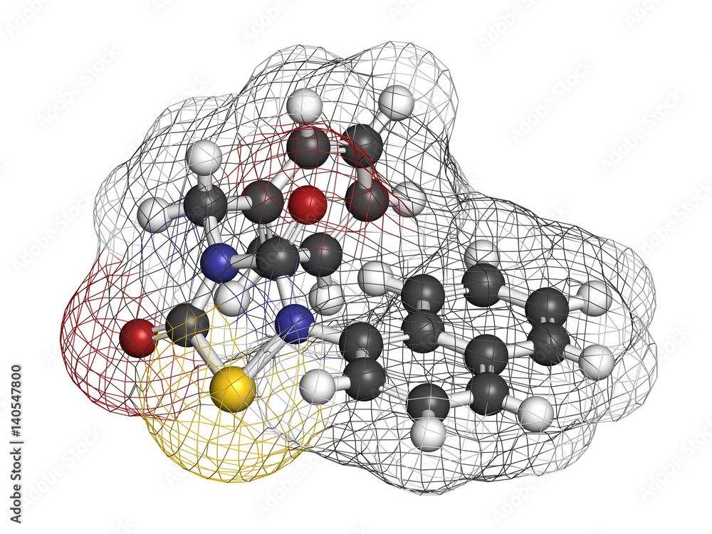 Stock-Illustration „Tideglusib drug molecule (GSK-3 inhibitor). 3D ...