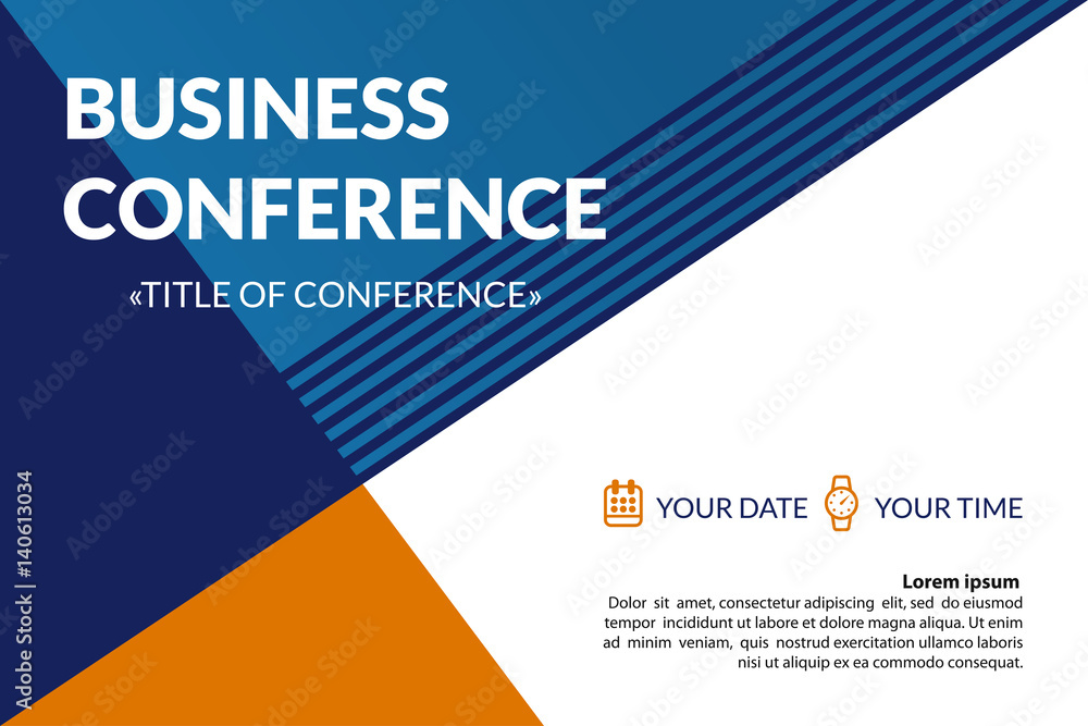 Business conference invitation concept. Colorful simple geometric ...