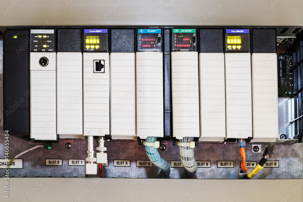 PLC programable logic controler,This picture show hard wiring ...