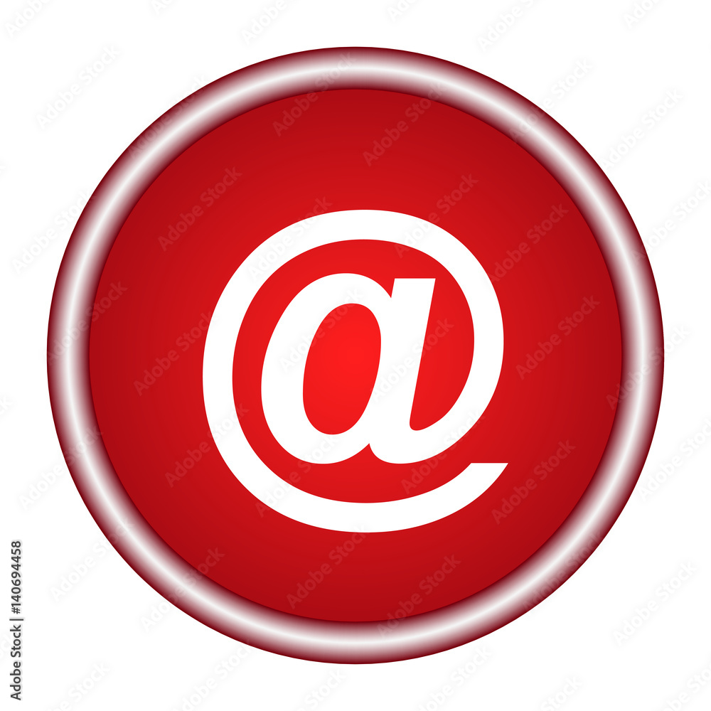 Email symbol. Round vector red icon. Stock Vector | Adobe Stock