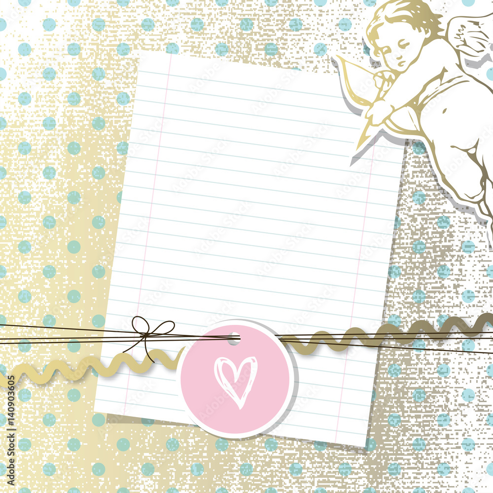 Letter paper set with angel. Message. Thank you letter paper background ...