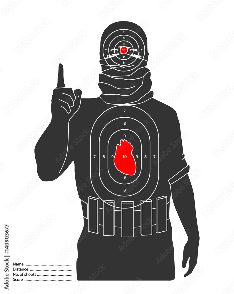 terrorist as target on shooting range Stock Vector | Adobe Stock