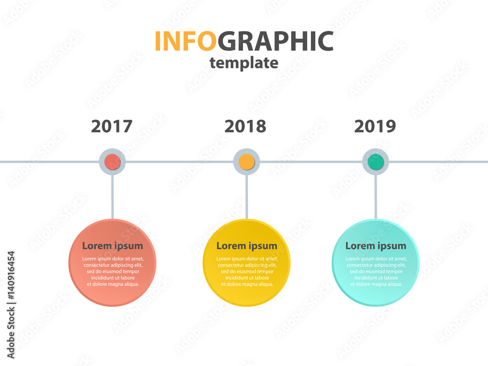 Infographic template. Perspective years timeline diagram. Vector EPS 10 ...