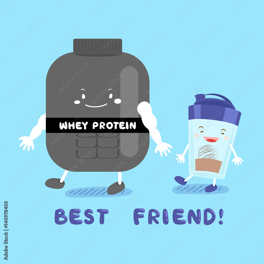 cute cartoon whey protein Stock Vector | Adobe Stock