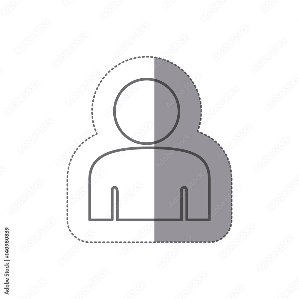 sticker silhouette half body figure person icon vector illustration ...