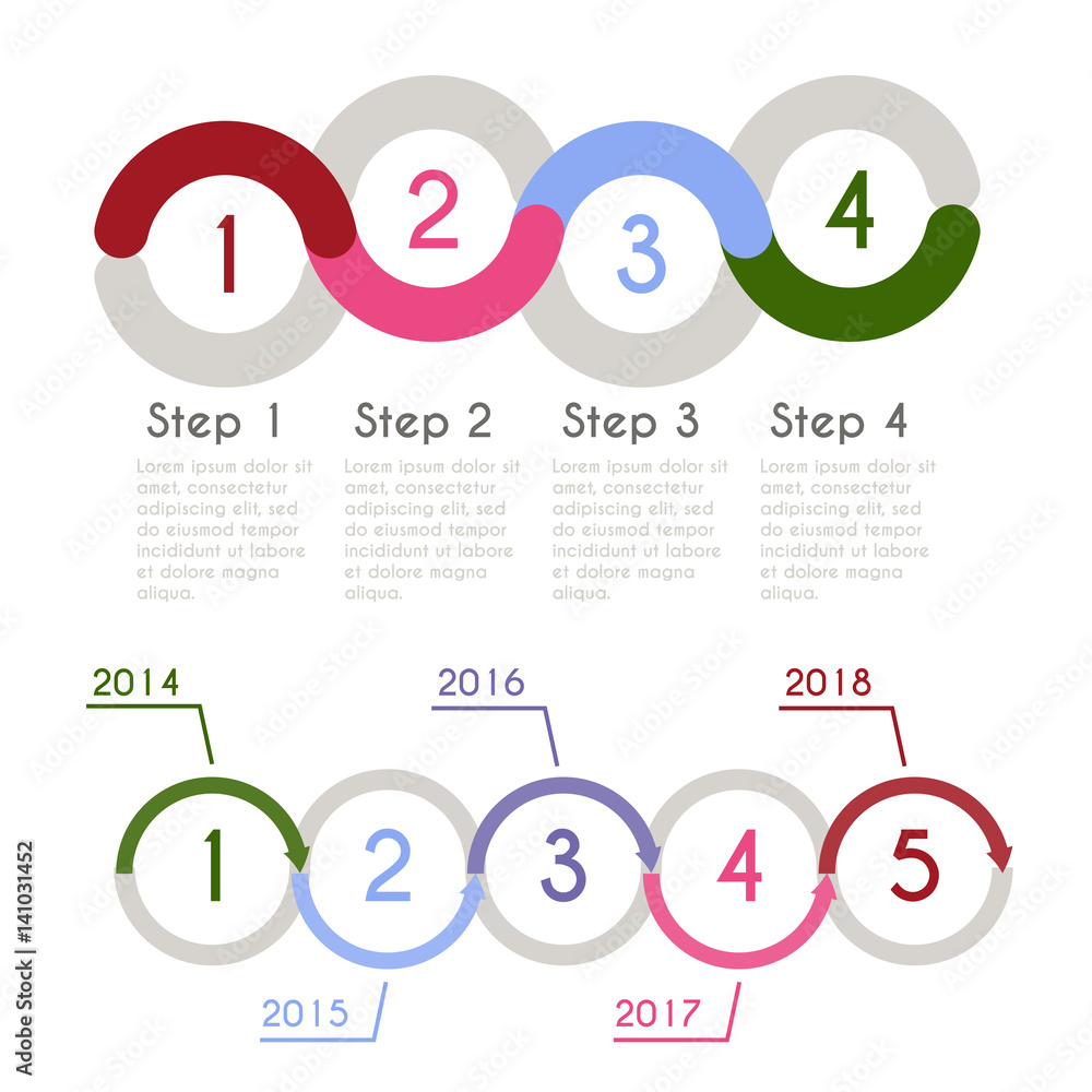 Progress chart statistic concept. Infographic vector template for ...