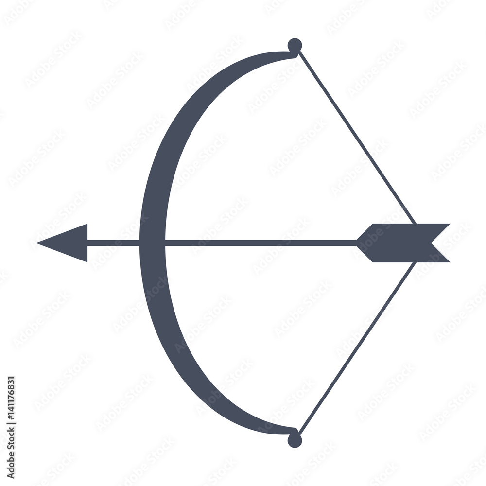 Bow and arrow icon in flat style Stock Vector | Adobe Stock