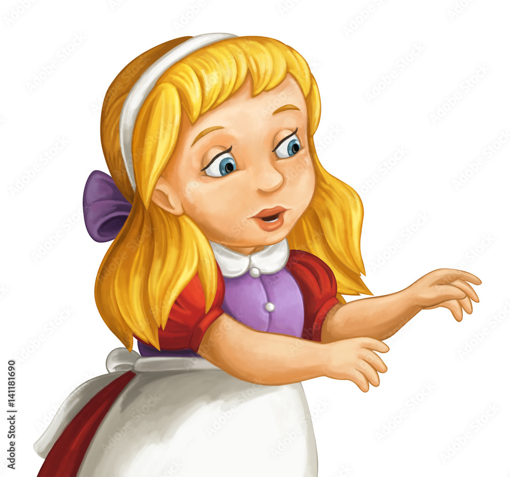 Ilustración de Stock cartoon cute little girl reaching somewhere ...