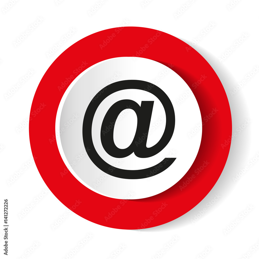 Email symbol. Round vector red icon. Stock Vector | Adobe Stock