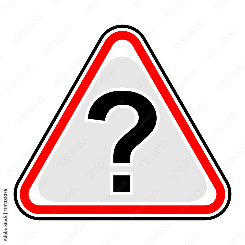 Question Mark Sign Triangular Sticker Stock Vector | Adobe Stock