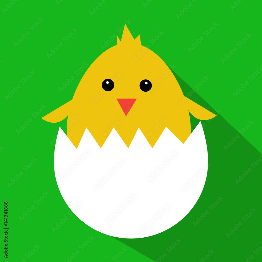 Cute yellow cartoon baby chicken Stock Vector | Adobe Stock
