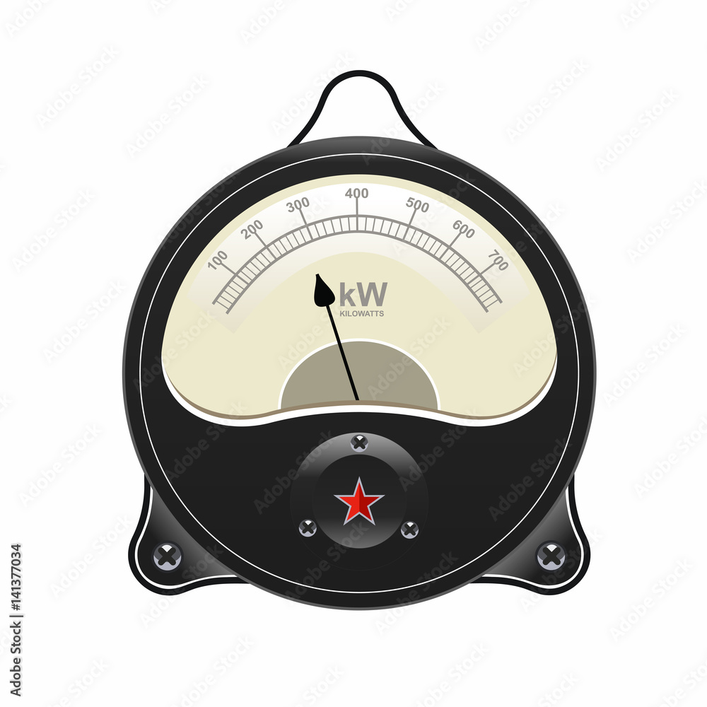 Realistic electronic analog VU signal meter Stock Vector | Adobe Stock