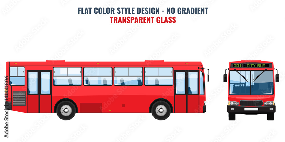City public bus for advertisement template, front and side view ...