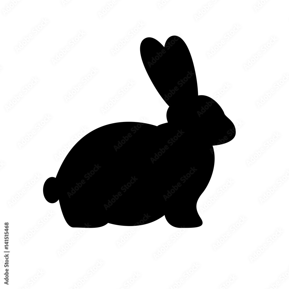 Schwarzes einfaches Symbol - Hase - Kaninchen Stock Vector | Adobe Stock