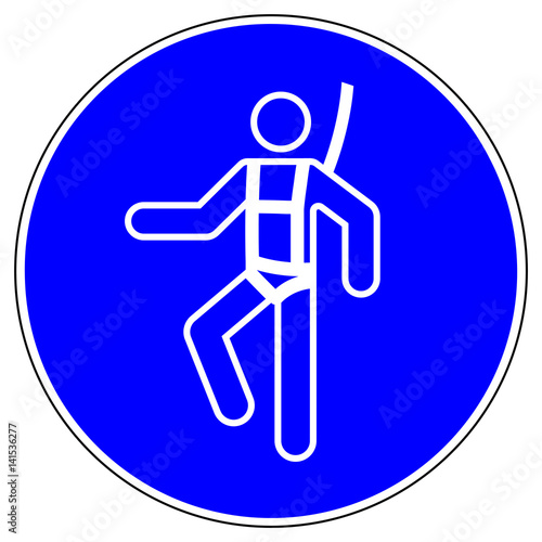 shas519 SignHealthAndSafety shas - German / Gebotszeichen: Auffanggurt ...