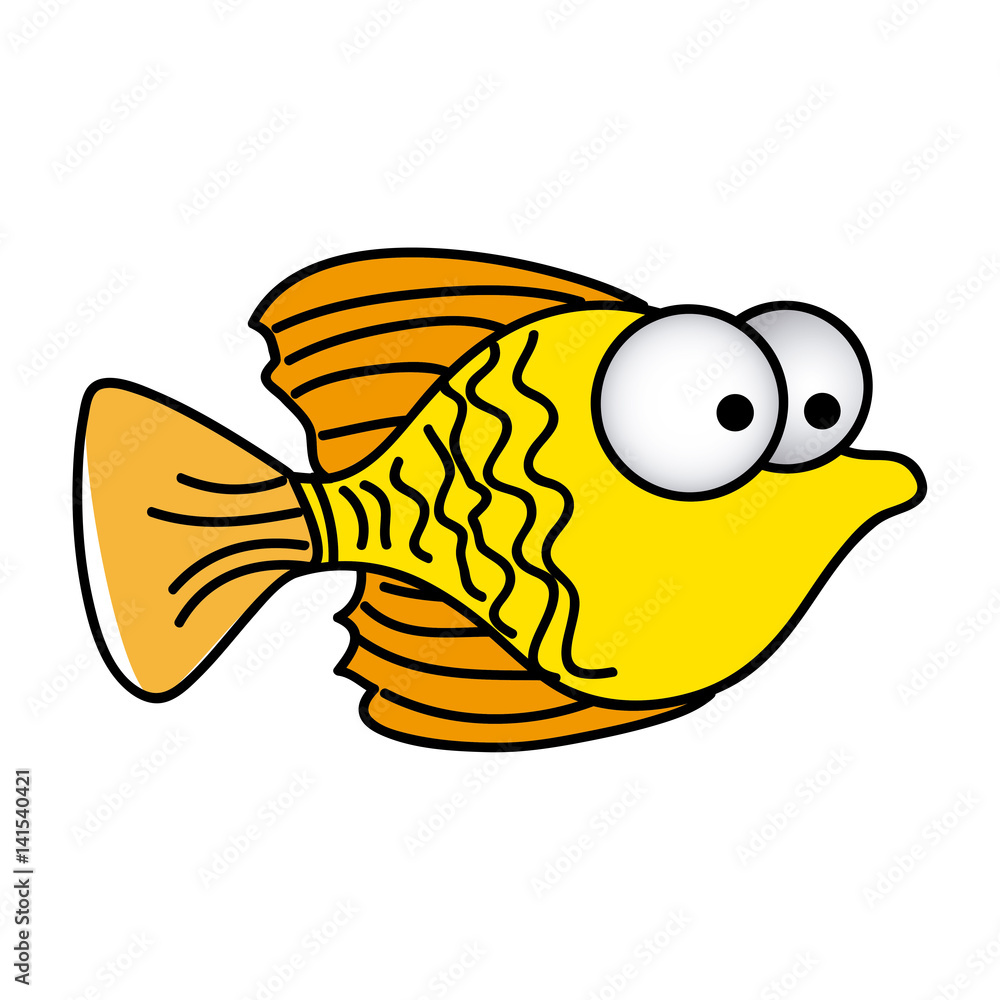 happy fish cartoon icon, vector illustration design Stock Vector ...