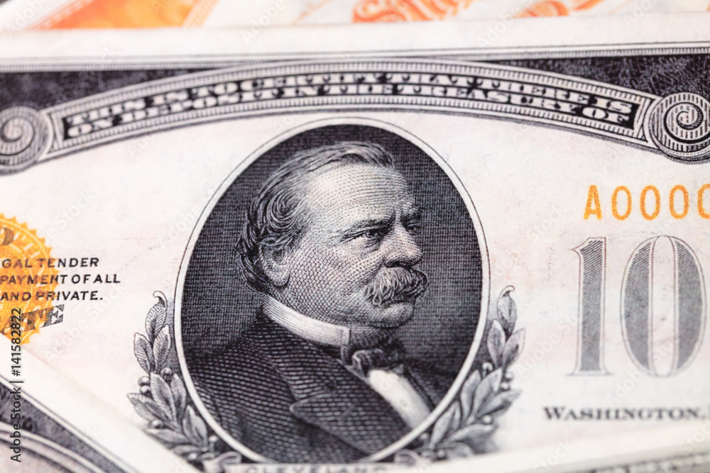 Grover Cleveland on 1000 dollar bill Stock Photo | Adobe Stock