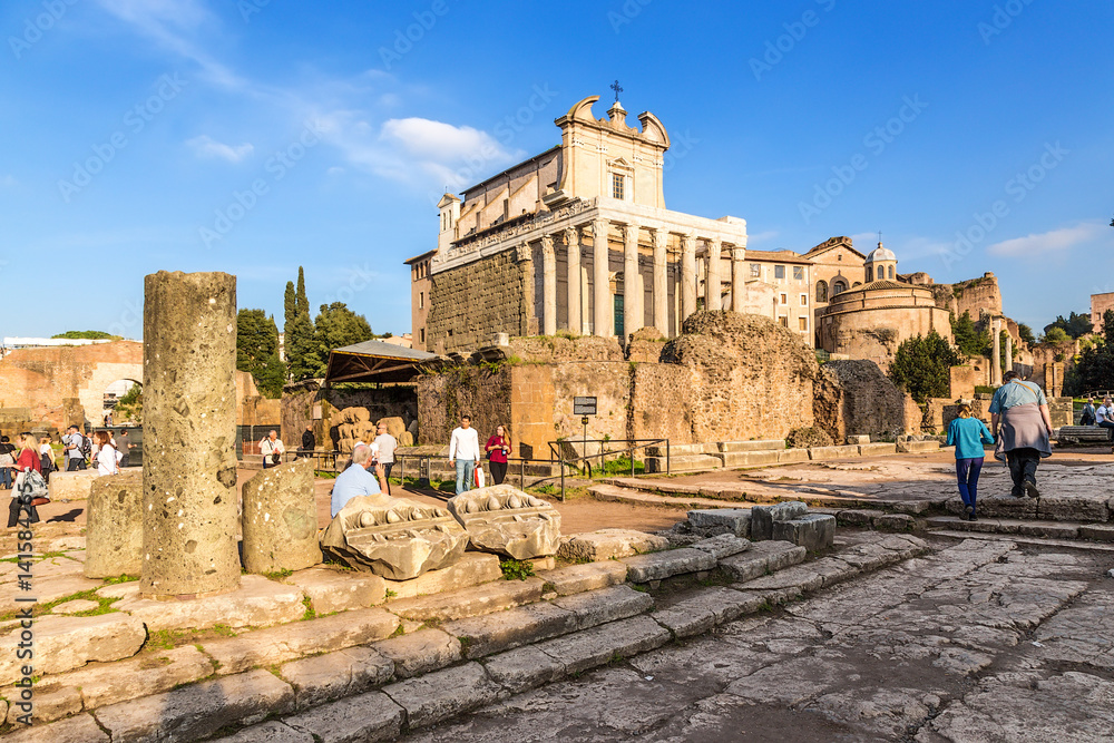 Rome, Italy. Temple of Antoninus and Faustina, 141 AD (from the 11th ...