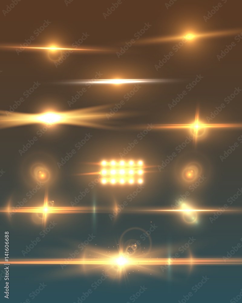 Illustration of Vector Lens Flare. Transparent Vector Lens Flare Effect ...