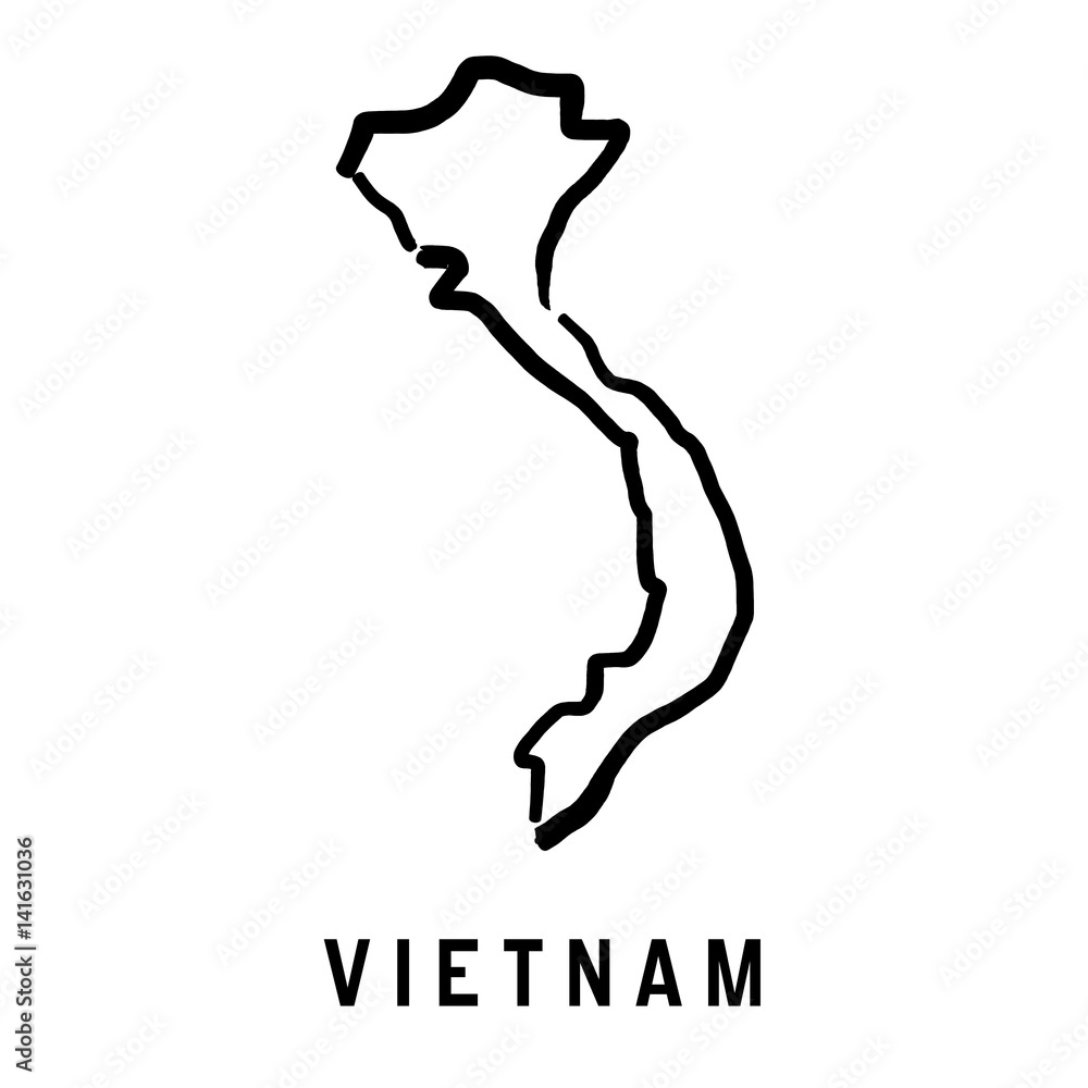 Vietnam map outline Stock Vector | Adobe Stock