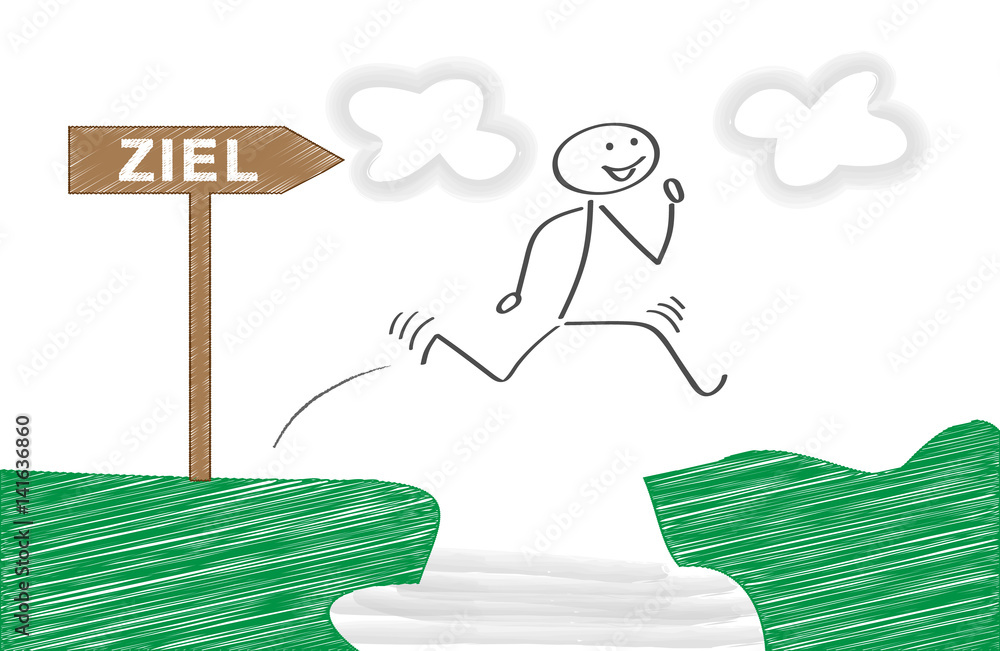 Strichmännchen / Hindernis / Ziel / Vektor Stock Vector | Adobe Stock