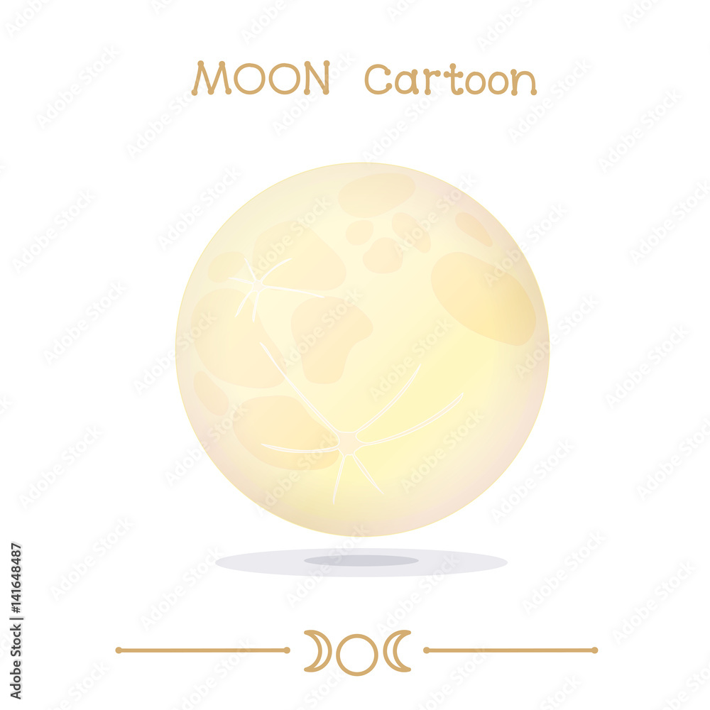 Cartoon full moon illustration on transparent background Stock Vector ...