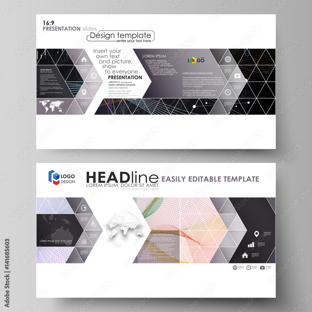 Business templates in HD format for presentation slides. Vector layouts ...