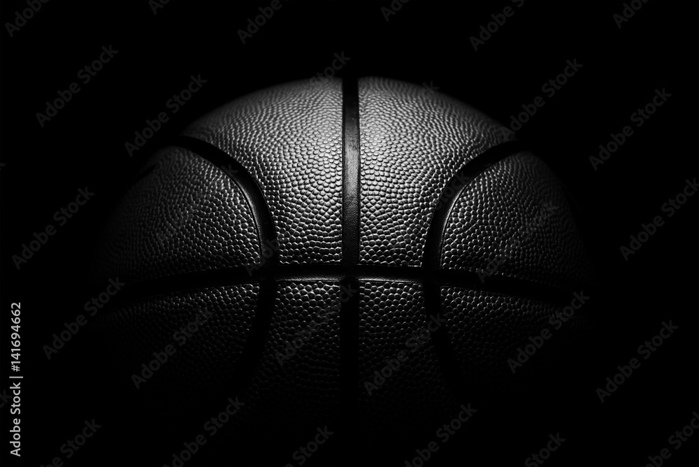 basketball on black background. Stock Photo | Adobe Stock