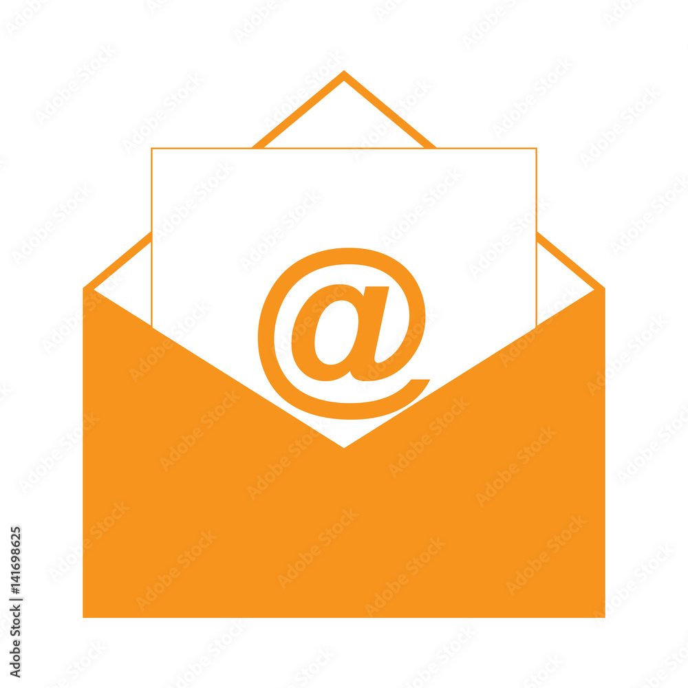 email icon orange color isolated vector Stock Vector | Adobe Stock