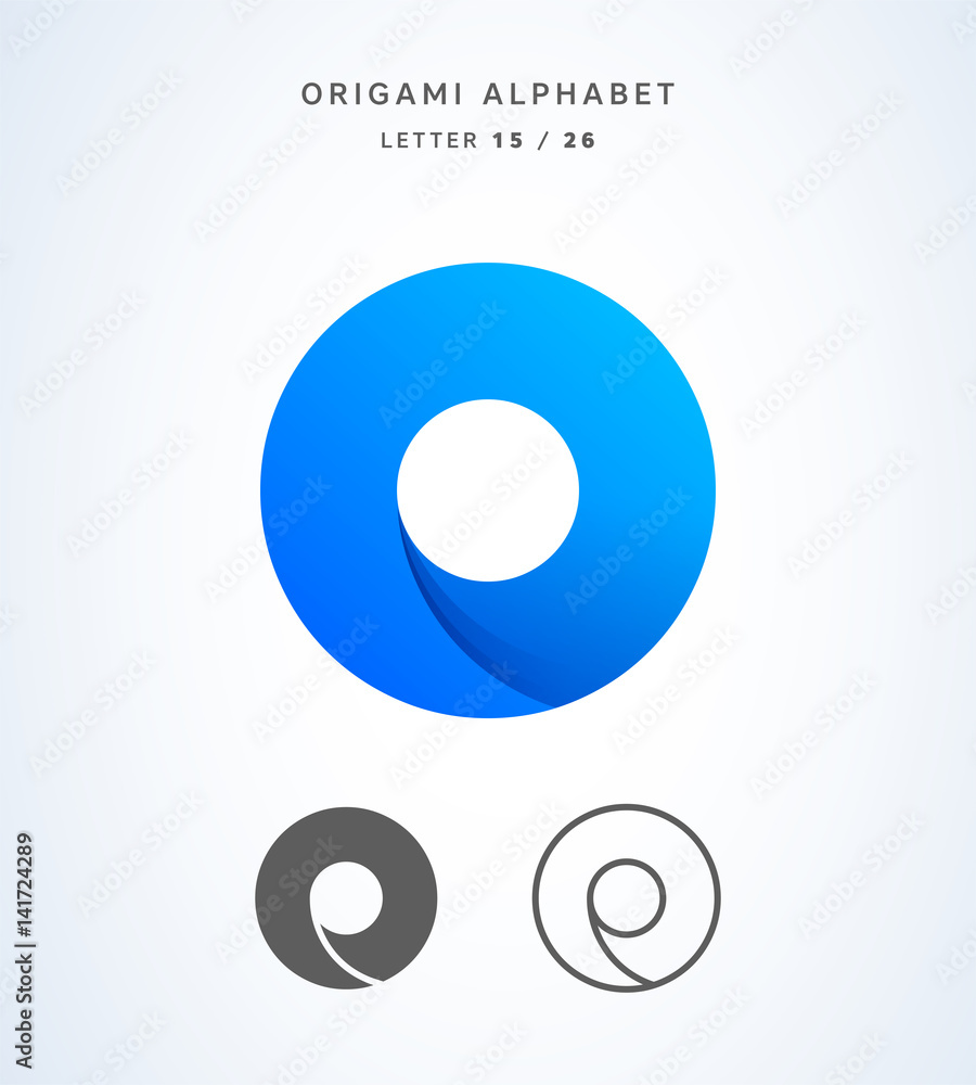 Vector origami alphabet. Letter O logo template Stock Vector | Adobe Stock