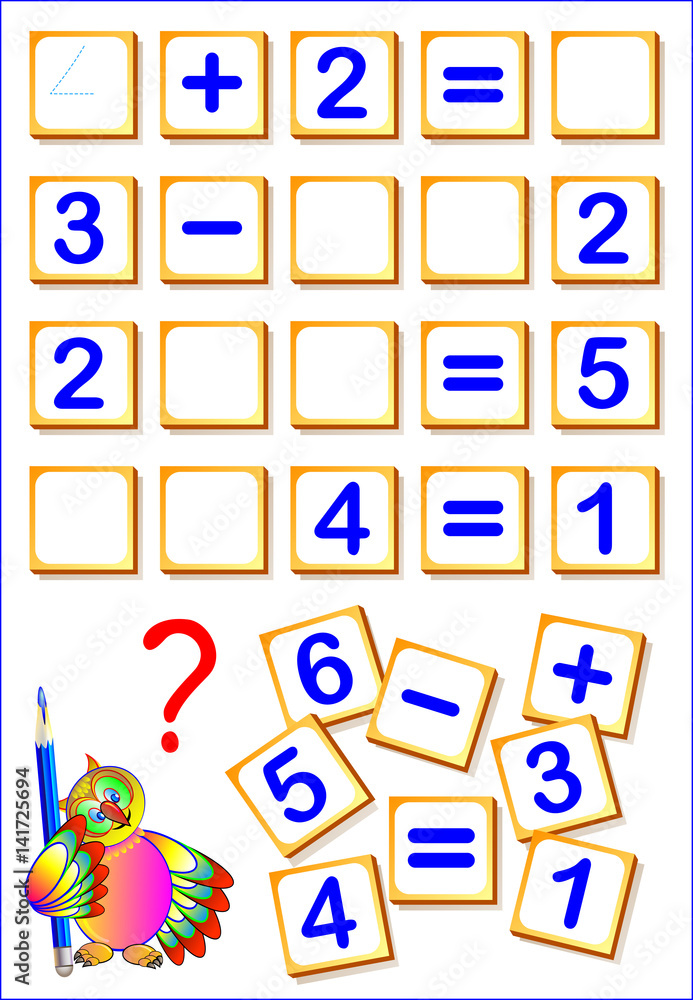 Logical math exercises for kids. Need to find the missing details ... Logical math exercises for kids. Need to find the missing details ...
