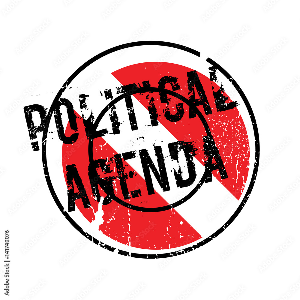 Political Agenda rubber stamp. Grunge design with dust scratches ...