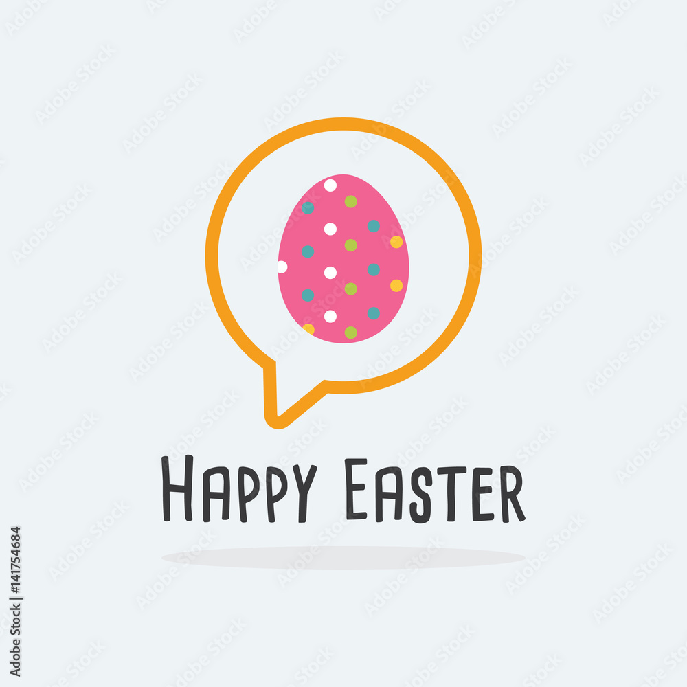 Happy Easter Egg speech bubble. Stock Vector | Adobe Stock