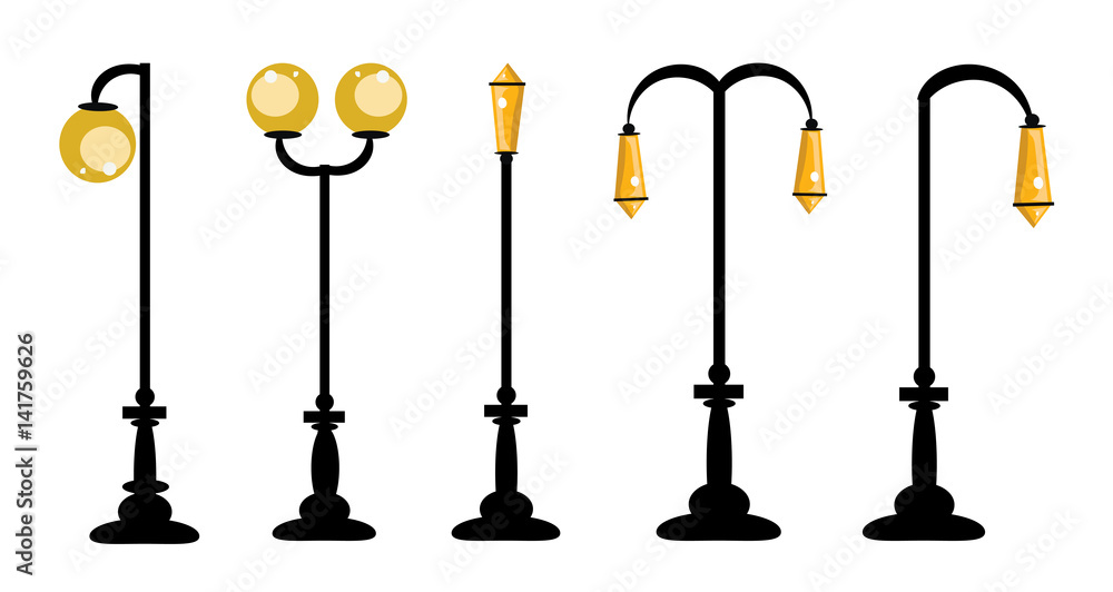 Light post. Vector flat illustration Stock Vector | Adobe Stock