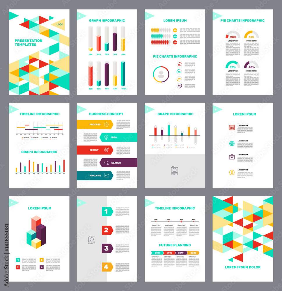 Page layout template for presentation and brochure. Annual report ...