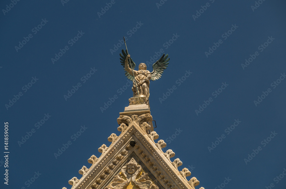 Siena Cathedral is a medieval structure completed in the 13 century and ...